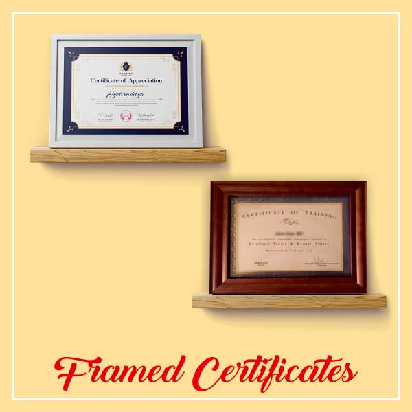 Framed Certificates - Printing Destination
